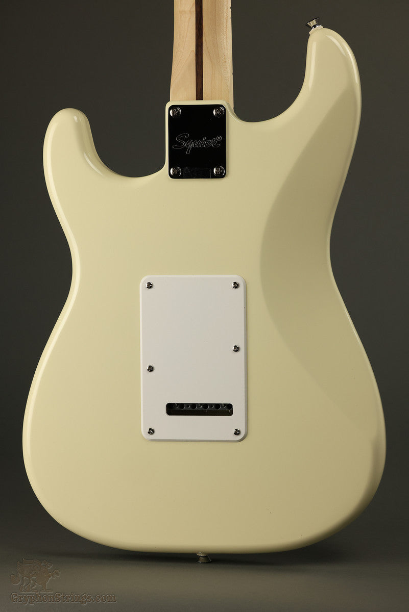 Squier Affinity Series™ Stratocaster®, Maple Fingerboard, White Pickgu – Gryphon Strings